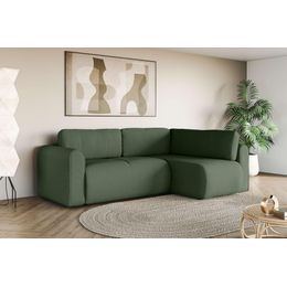 Ecksofa OTTO HOME, B:250cm H:86cm T:166cm, grün, 100% Polyester, Wohnzimmer, Sofas, "Zacharia wahlweise Schlafsofa mit Bettkasten, B/T/H 250/166/86