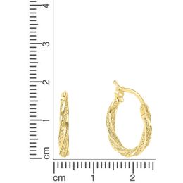 Firetti Damen Paar Creolen "Schmuck Geschenk Gold 375 Ohrschmuck Creole", 17mm, Gelbgold 375, gold, Gelbgold 375, Ohrringe