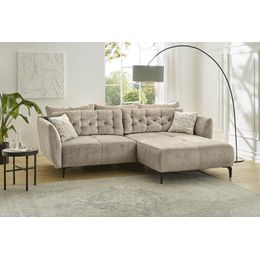 Jockenhöfer Ecksofa, B:251cm T:110cm, beige, JOCKENHÖFER GRUPPE, Korpus: 100% Polyester;Kissen: 45% Polyacryl, 24% Viscose, 19% Polyester, Wohnzimmer, Sofas,