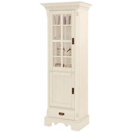 Vitrine Home Affaire, B:72cm H:199cm T:47cm, beige, Massivholz, Wohnzimmer, Schränke, "Milan", Höhe 199 cm, Massivholz, FSC-zertifiziert