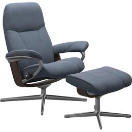 stressless "Consul" Set, Relaxsessel mit Hocker, mit Hocker, mit Cross Base, Gr&ouml;&szlig;e S, M & L, Holzakzent Wenge