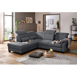 Ecksofa Home Affaire, B:260cm H:104cm T:235cm, grau, Luxus-Microfaser Lederoptik (100% Polyester);Struktur (100% Polyester);Luxus-Microfaser ALTARA