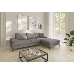 Sit & More Ecksofa SIT & MORE, B:247cm H:83cm T:171cm, grau, 100% Polyester, Wohnzimmer, Sofas, "Morris Jubi L-Form, B: 247 cm", mit Armteilfunktion & 1