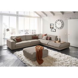 Ecksofa 3C CANDY, B:365cm H:86cm T:322cm, beige, 100% Polyester, Wohnzimmer, Sofas, "Enisa II, bequem und komfortabel, gro&szlig;es Familiensofa, L-Form",
