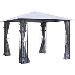 Pavillonseitenteil Konifera, grau, Polyester, Pavillonseitenteile, f&uuml;r &raquo;Kreta&laquo;, 2 Seitenteile, BxT: 300x300 cm