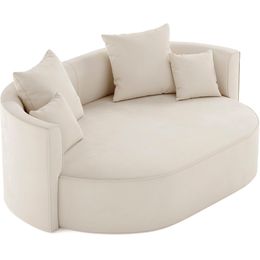 2,5-Sitzer, B:200cm H:98cm T:145cm, beige, LeGer Home by Lena Gercke, Sofas, "ISALIE, rundes Loungesofa, mit Kissen, perfekt gepolstert", moderne