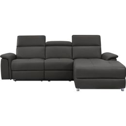 Ecksofa Home Affaire, B:259cm H:98cm T:163cm, braun, Kunstleder, Wohnzimmer, Sofas, "Pareli, L-Form, 259cm,m. Recamiere, Echtleder, Kunstleder,