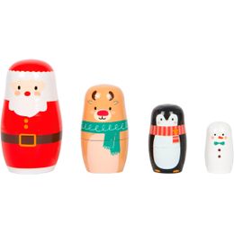 Small Foot Kinder Spielfigur "Matrjoschka Weihnachten", bunt, Holz, H:11cm, Spielfiguren