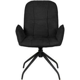 Esszimmerstuhl OMG DESIGN, B:58cm H:92cm T:63cmanthrazit, schwarz, anthrazit, Polyester, St&uuml;hle, "Cooper", Drehstuhl mit auto-return, Armlehnenstuhl