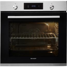 Sharp Einbaubackofen "K-71P28INM-EU", B:59,5cm H:59,5cm T:57,5cm, silber, Backöfen, Pyrolytische Reinigung