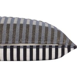 Dekokissen Tom Tailor HOME, B:50cm L:50cm, schwarz-wei&szlig;, Baumwolle, Polyester, Dekokissen_Sitzkissen_Kissenh&uuml;llen, "Glamour Stripe", mit metallischen
