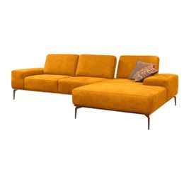 Ecksofa W.Schillig, B:319cm H:88cm T:178cm, gelb, Longlife Xtra-Leder Z73: Naturwalkleder der Luxusklasse aus den erlesensten Rohh&auml;uten. Hautst&auml;rke