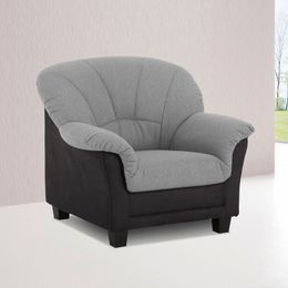 Sessel Home Affaire, B:93cm H:86cm T:81cm, silber, MELROSE/Struktur (100% Polyester);Echtleder mit Kunstleder im R&uuml;cken;Microfaser PRIMABELLE (100%