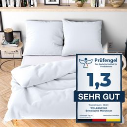 Bettw&auml;sche WOLKENFELD "Allergiker Bettw&auml;sche, unfassbar weich", wei&szlig;, B/L: 155cm x 200cm, 1 Stk., 1 Stk., Microfaser, B/L: 80cm x 80cm, 2 Stk., Microfaser, Obermaterial: 100% Polyester, Bettw&auml;sche, Bettw&auml;sche, 135x200 cm, 155x220 & &Uuml;bergr&ouml;&szlig;en I inkl. Kissenbez&uuml;ge 80x80 I Uni