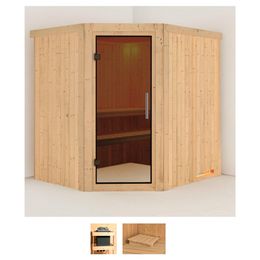 Karibu Sauna "Siirin", ohne Ofen, (ohne Ofen), beige, Saunen, ohne Ofen