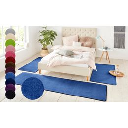 Bettumrandung Hanse Home, H:8mm, blau, Obermaterial: 100% Polypropylen, Schlafzimmer, Bettumrandungen, "Shashi", Kurzflor, Unifarben, Teppich,