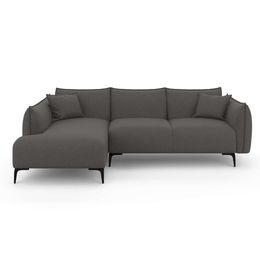 Ecksofa, B:269cm H:97cm T:168cm, grau, LeGer Home by Lena Gercke, 100% Polyester, Wohnzimmer, Sofas, "Adelita mit Ottomane links oder rechts