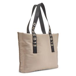ELBSAND Damen Shopper "Schultertasche", beige, Textil, unifarben, Taschen, große Handtasche, Henkeltasche, Tragetasche, Badetasche VEGAN