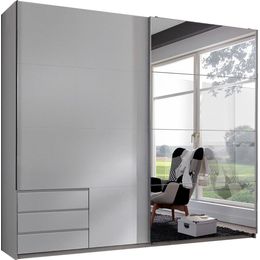 Schwebetürenschrank wimex, B:225cm H:208cm T:64cm, weiß, Schränke, "Seattle", mit Schubladen und Spiegel