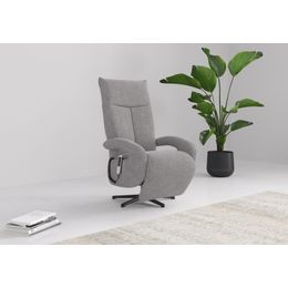 Sit & More TV-Sessel SIT & MORE, B:74cm H:112cm T:82cm, grau, 100% Polyester, Sessel, "Emely, inkl. Kopfteilverstellung & 360 Drehfunktion", wahlweise mit 2