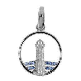 OSTSEE-SCHMUCK Damen Kettenanh&auml;nger "- Leuchtturm 15 mm - Silber 925/000 - Zirkonia", Silber 925 (Sterlingsilber), silber, Silber 925