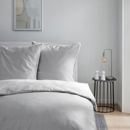 Bettw&auml;sche Bugatti, grau, Mako-Satin, Obermaterial: 76% Baumwolle, 24% Polyester, Jugendzimmer, Bettw&auml;sche, "Satinbettw&auml;sche Bugatti", mit edler