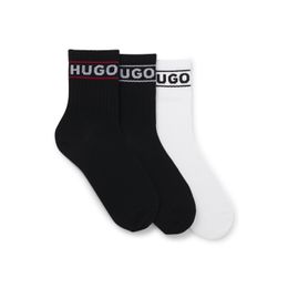 HUGO UNDERWEAR Damen Freizeitsocken "3P QSRIB SPORTY CC W", Gr. 36, bunt, Baumwollmischung, gemustert, Socken, mit kontrastfarbenem Logodetail