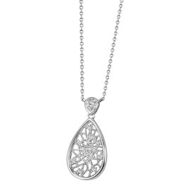 Firetti Damen Kette mit Anhänger "Schmuck Geschenk Silber 925 Halsschmuck Halskette Ankerkette Tropfen", Silber 925 (Sterlingsilber), L: 45 B: