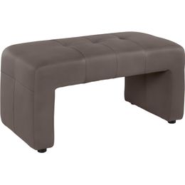 Polsterhocker, B:100cm H:49cm T:54cm, grau, exxpo - SOFA FASHION, Microfaser (Zusammensetzung: 100% Polyester);Lederfaserstoff (Grundgewebe