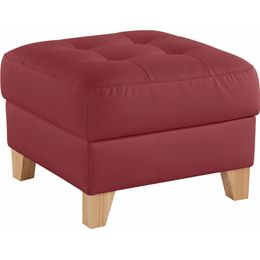 Hocker, B:70cm H:45cm T:70cm, rot, exxpo - SOFA FASHION, NaturLEDER (echtes Rindsleder) in Sitz und R&uuml;cken. Korpus in passendem Kunstleder SOFTLUX