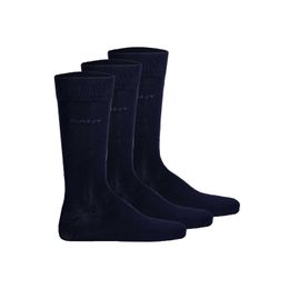 Gant Herren Kurzsocken "Socken 3er Pack", Gr. 43, blau, Obermaterial: 73% Baumwolle CO. 24% Polyamid PA. 2% Elasthan EL. 1% Polyester PES., Socken