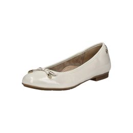 Tamaris Damen Ballerina "Tamaris Ballerinas Leder", Gr. 36, beige, Leder, Schuhe