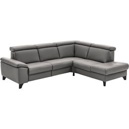 Ecksofa DIE PLANBAR, B:261cm H:80cm T:235cm, grau, Wohnzimmer, Sofas, "PN-EM23166 L-Form", optional mit Kopfteilverstellung und Stauraum
