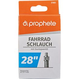 Prophete Fahrradschlauch "f&uuml;r Reifengr&ouml;&szlig;e 28"", 48mm, Dunlopventil (DV), 28 Zoll (71,12cm), schwarz, Fahrradschl&auml;uche