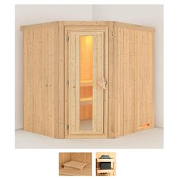 Karibu Sauna "Siirin", ohne Ofen, (ohne Ofen), beige, Saunen, ohne Ofen