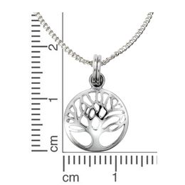 Firetti Damen Kette mit Anh&auml;nger "Schmuck Geschenk Silber 925 Halsschmuck Halskette Panzerkette Baum", Silber 925 (Sterlingsilber), L: 45, silber,