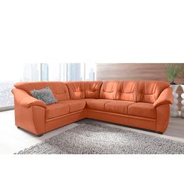 Sit & More Ecksofa SIT & MORE, B:262cm H:90cm T:212cm, orange, PRIMABELLE-Microfaser (100% Polyester);SOFTLUX/Struktur (Korpus in Kunstleder, Sitz und R&uuml;cken in