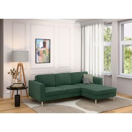 Ecksofa Home Affaire, B:232cm H:83cm T:161cm, grün, 92% Polyester, 8% Polyamid, Wohnzimmer, Sofas, "Booster, whlw. mit Schlaffunktion & Bettkasten,