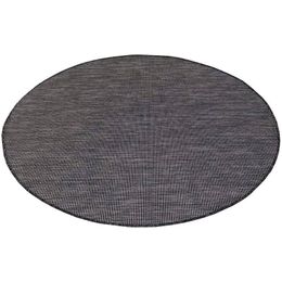 Outdoorteppich Carpet City, H:5mm &Oslash;:200cm, schwarz, Polypropylen, Teppiche, "PALM2778", Wetterfest & UV-best&auml;ndig, f&uuml;r Balkon, Terrasse, K&uuml;che, flach