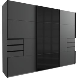 Schwebet&uuml;renschrank wimex, B:270cm H:208cm T:64cm, schwarz, Spanplatte, Schr&auml;nke, "Saigon, Kleiderschrank mit Schiebet&uuml;r", mit Glaselementen, 3