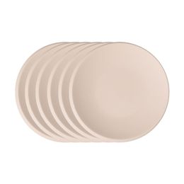 Villeroy & Boch VILLEROY & BOCH Brotteller "Brotteller beige NewMoon &oslash; 16 cm 6er Set beige", L:16,1cm, beige, Speiseteller
