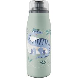 Isolierflasche Alfi "KIDS ISO BOTTLE, Edelstahlk&ouml;rper, sp&uuml;lmaschinenfest", crazy dinos, H:20,78cm, Edelstahl, Kunststoff, Silikon, Tritan, Trinkflaschen, Isolierflasche, 12h hei&szlig; & 24h kalt, Trink&ouml;ffnung mit konsistentem Trinkfluss