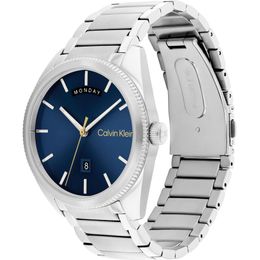 Calvin Klein Herren Quarzuhr "TIMELESS", silber, Armbanduhren, Armbanduhr, Herrenuhr, Datum, Mineralglas, Edelstahlarmband