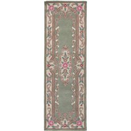 L&auml;ufer FLAIR RUGS, B:67cm H:10mm L:210cm, gr&uuml;n, Wolle, Flur, Teppiche, "Aubusson", Wolle, Teppich, Wohnzimmer, Schlafzimmer, Esszimmer