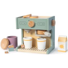 Musterkind Kinder Kinder-Kaffeemaschine "Coffea", grün, Holz, B:18,6cm H:17,5cm T:12cm, Spielzeug-Haushaltsgeräte, FSC - schützt Wald