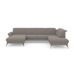 Sit & More Wohnlandschaft SIT & MORE, B:338cm H:84cm T:207cm, braun, Sofas, "Fashion U-Form", wahlweise mit Kopfteilverstellung, Vorziehsitz, motorisch,