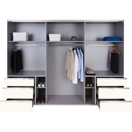 Schwebet&uuml;renschrank wimex, B:300cm H:236cm T:65cm, wei&szlig;, Schr&auml;nke, "Level by fresh to go", mit Glast&uuml;r
