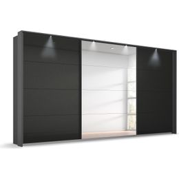 Schwebetürenschrank Rauch, B:368cm H:214cm T:68cm, grau, Holzwerkstoff, Schränke, "Kleiderschrank Schrank Garderobe OTELI inkl. 3 Innenschubladen",