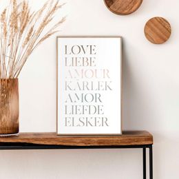 Poster Reinders, B:20cm H:30cm T:1,6cm, schwarz, MDF, Schlafzimmer, Bilder, "Liebe"