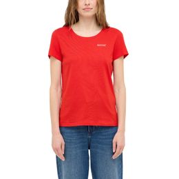 Mustang Damen Kurzarmshirt "Damen Style Alma", rot, Gr. S, Jersey, 100% Baumwolle, Shirts